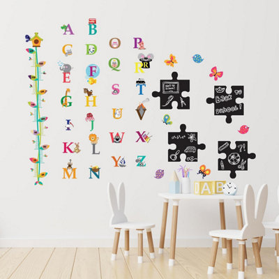 Walplus Combo Kids - Chalkboard Puzzle With Colourful Alphabet And ...
