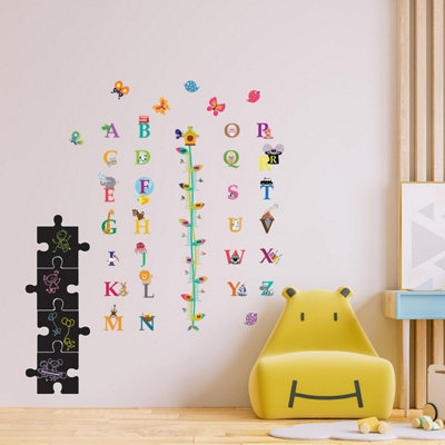Walplus Combo Kids - Chalkboard Puzzle With Colourful Alphabet And ...