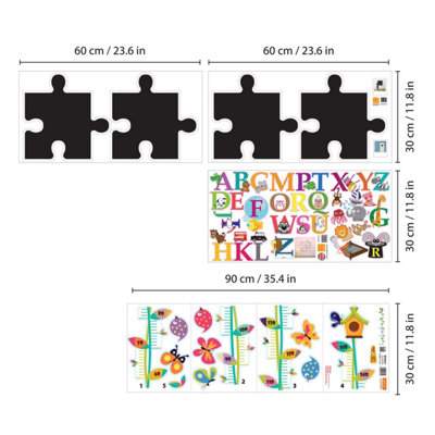 Walplus Combo Kids - Chalkboard Puzzle With Colourful Alphabet And ...