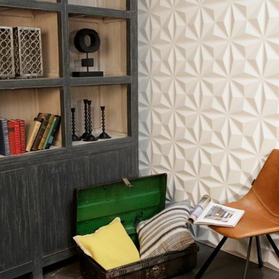 Walplus Cullinans Design 3D Wall Panels - 12 White Panels (50x50cm ...