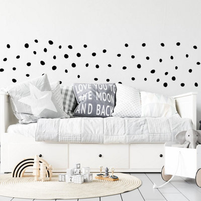 Walplus Dalmatian Polka Dots Classic Black X 4 Kids Sticker PVC Black