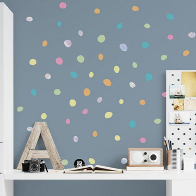 Walplus Dalmatian Polka Dots Pastel & Holographic X 5 Kids Sticker ...
