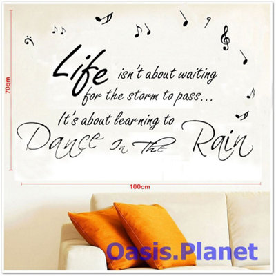 Walplus Decal Wall Art Dance In The Rain Music Wall Stickers Art Mural ...
