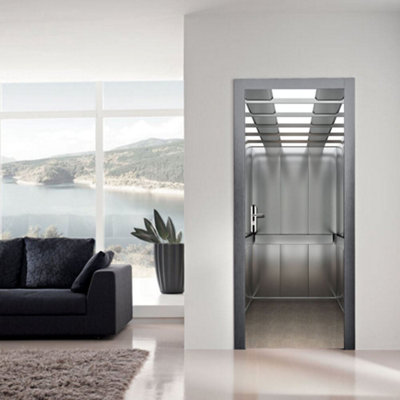 Walplus Elevator Self Adhesive Door Mural Sticker X 2 Packs