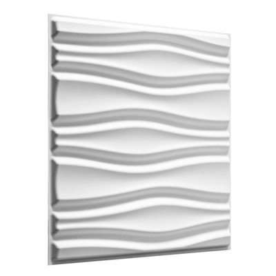 Walplus Flows Design 3D Wall Panels - 12 White Panels (50x50cm) - Peel ...