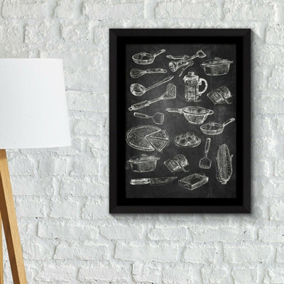 Walplus Framed Art 2in1 Kitchen Tools Poster | DIY at B&Q