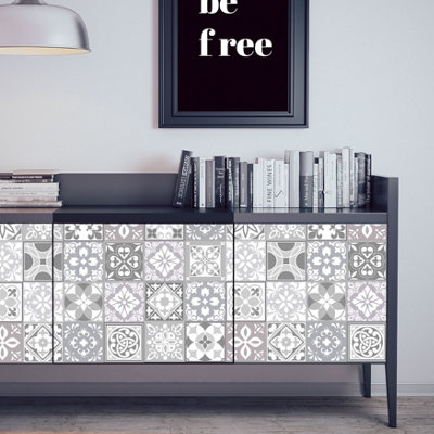 Walplus Grey Paradise Mediterrranean Combo Tile Stickers