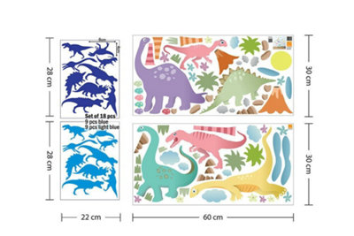 Walplus Happy Dinosaur Wall Stickers - Dinosaur Stickers for Children ...
