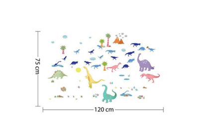 Walplus Happy Dinosaur Wall Stickers - Dinosaur Stickers for Children ...