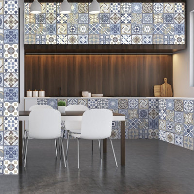 Walplus Iceberg Azulejo Victorian Combo Mix Tile Stickers | DIY at B&Q