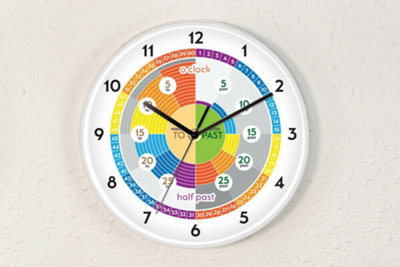 WALPLUS LEARN TO TELL THE TIME CLOCK FOR KIDS - 25CM - TEACHING CLOCK ...