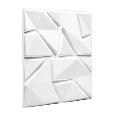 Walplus Liam Design 3D Wall Panels - 12 White Panels (50x50cm) - Peel ...