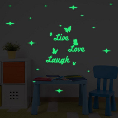 Walplus Live Love Laugh Glowing Sticker - Stars Glowing Sticker | DIY ...