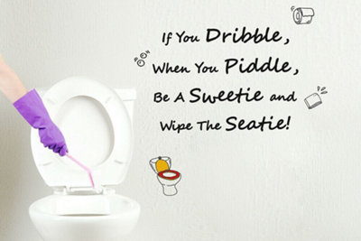 Walplus Mural Deca Toilet Rime English Quote Wall Stickers