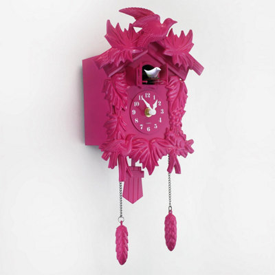 Walplus Pink Vintage Cuckoo Wall Clock - Swinging Pendulum, and Classic ...