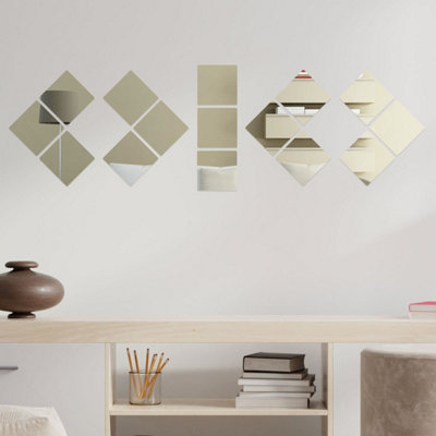 Walplus Rounded Square Removable Acrylic Mirror Art - 10cm / 3.9in - 40 pcs