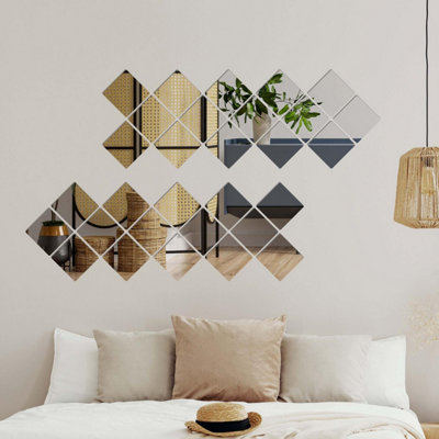 Walplus Rounded Square Wall Sticker Bedroom Home Decorations Mirror Sticker