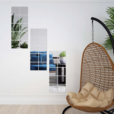 Walplus Rounded Square Wall Sticker Bedroom Home Decorations Mirror Sticker