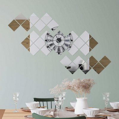 Walplus Rounded Square Wall Sticker Bedroom Home Decorations Mirror Sticker