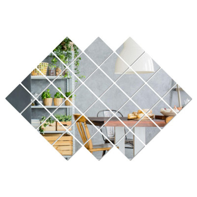 Walplus Rounded Square Wall Sticker Bedroom Home Decorations Mirror Sticker