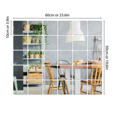 Walplus Rounded Square Wall Sticker Bedroom Home Decorations Mirror Sticker