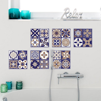 Walplus Royal Peel and Stick Wall Tiles Stickers - 12Pcs Self Adhesive ...