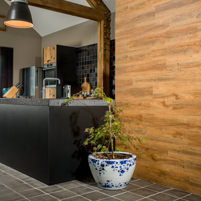 Walplus Rusty Brown Wood Look Planks