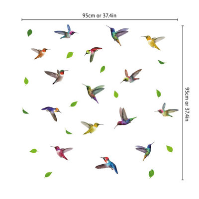 Walplus Small Hummingbirds Double-Sided Window Clings - 24Pcs Bird ...