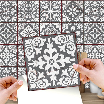 Walplus Vintage Cracked Design Medieval Peel and Stick Wall Tiles ...