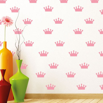Walplus Vinyl Wall Stickers Decals - Diy - Pink Crowns Kids Sticker ...