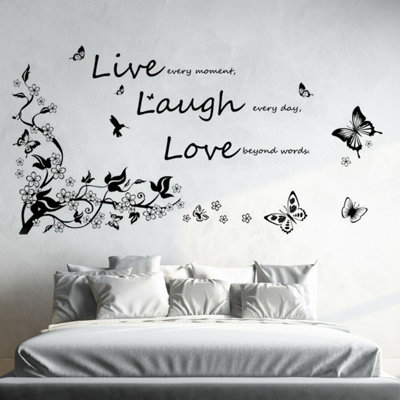 Walplus Wall Sticker Decal Wall Art Live Laugh Love Wall Vine Classic Decor