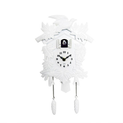 Walplus White Vintage Cuckoo Clock - Swinging Pendulum, and Classic ...