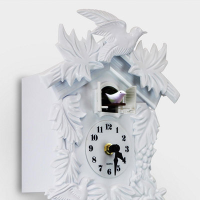 Walplus White Vintage Cuckoo Clock - Swinging Pendulum, and Classic ...