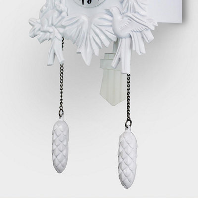 Walplus White Vintage Cuckoo Clock - Swinging Pendulum, and Classic ...