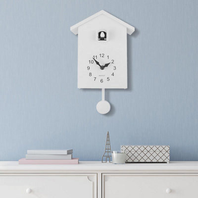 Walplus White Window Cuckoo Clock with Four Birds and Pendulum ...