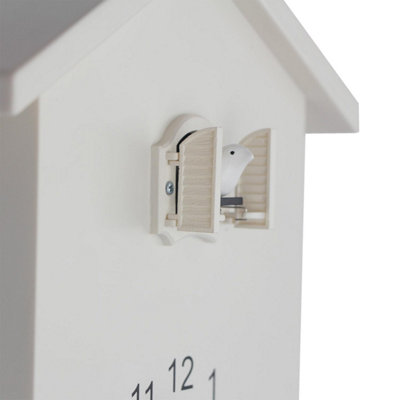Walplus White Window Cuckoo Clock with Four Birds and Pendulum ...