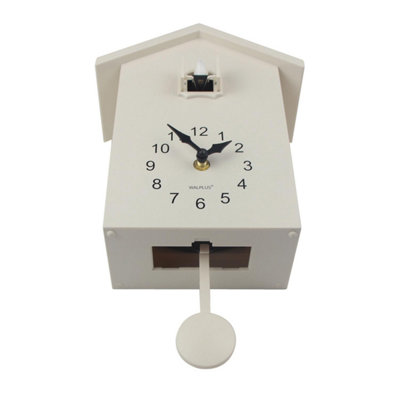 Walplus White Window Cuckoo Clock with Four Birds and Pendulum ...