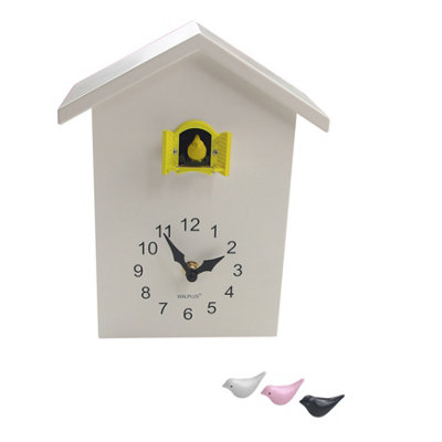 Walplus Yellow Window Cuckoo Clock with Four Birds - Elegant and ...