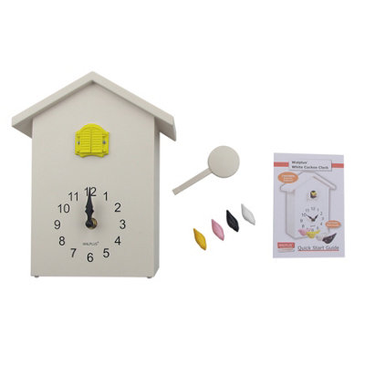 Walplus Yellow Window Cuckoo Clock with Four Birds - Elegant and ...