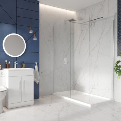 Waltham 700mm Wet Room Panel 2m High 8mm Glass