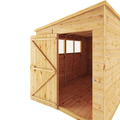 Waltons 10 x 6 Shiplap Pent Glass Glazed Modular Garden Storage Shed