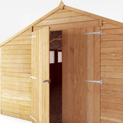 Waltons 15x10 Wooden Workshop Shed Overlap Apex Double Door Garden ...