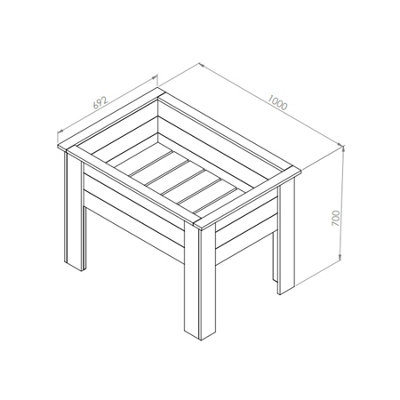Waltons 1m Raised Planter Freestanding Rectangular Planting Trough with ...