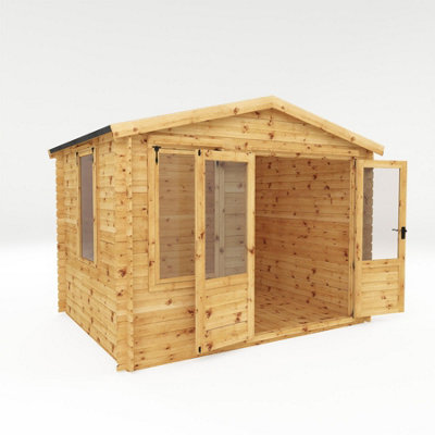Waltons 2.6m x 3.3m Wooden 19mm Log Cabin Outdoor Garden Room ...
