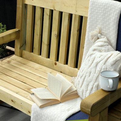 Waltons 2 Seater 4ft Garden Bench with Pressure Treated Wood for ...