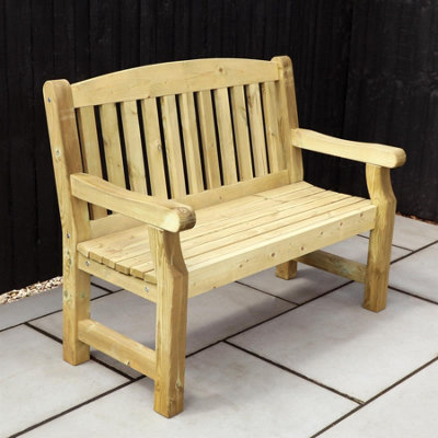 Waltons 2 Seater 4ft Garden Bench with Pressure Treated Wood for ...