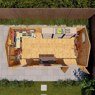 Waltons 20 x 10 Garden Workshop Wooden Shed Shiplap Tongue and Groove ...