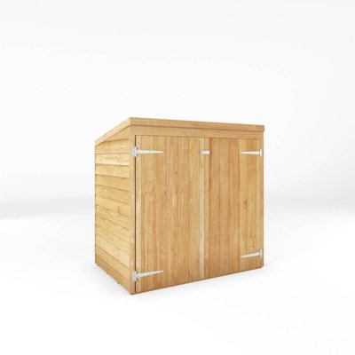 Waltons 3 x 5 Wooden Lawnmower Storage Shed Overlap Double Door Pent ...