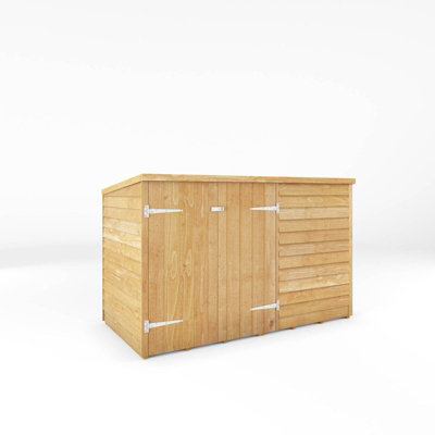 Waltons 3 x 6 Wooden Bike Store Shed Overlap Pent Double Door Storage