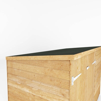 Waltons 3 x 6 Wooden Bike Store Shed Overlap Pent Double Door Storage